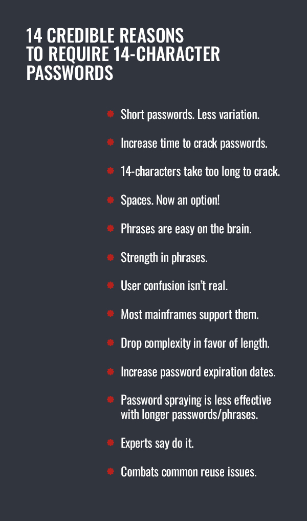 Fourteen Good Reasons To Require 14 character Passwords Sprocket Security